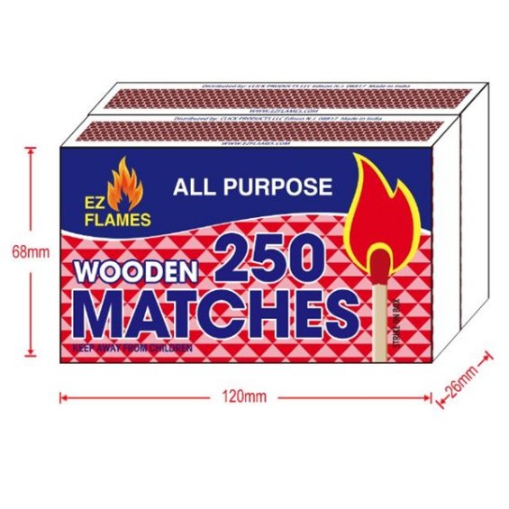 2pk 250ct Wooden Matches